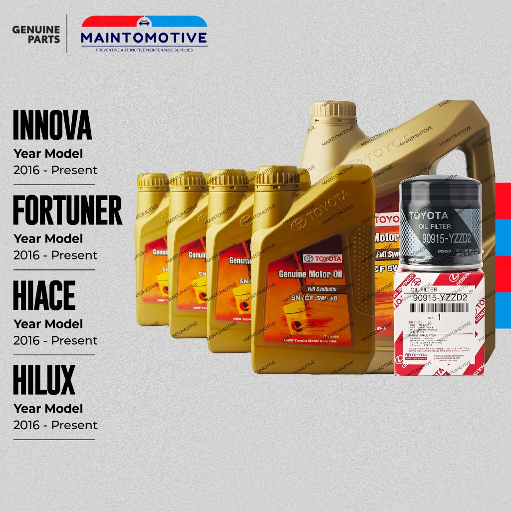 Toyota Innova / Hilux / Fortuner / Hiace 8 Liter Fully Synthetic 5w-40 ...