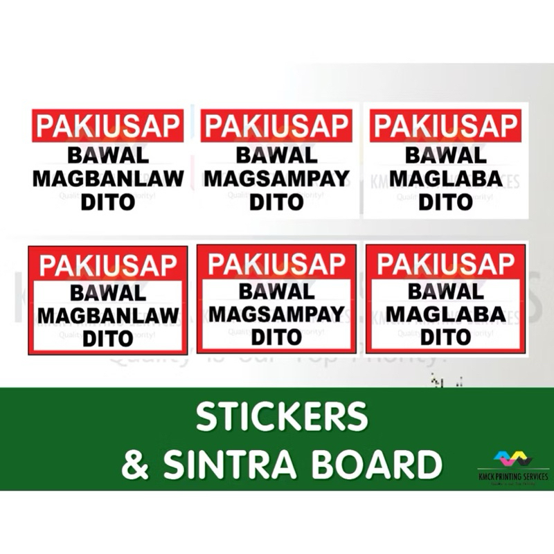 PAKIUSAP Bawal Magbanlaw | Maglaba | Magsampay Dito Signages | Shopee ...