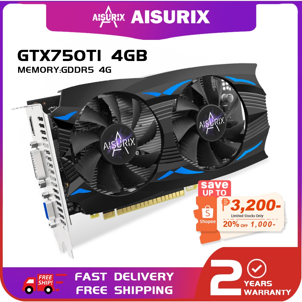 AISURIX GTX750ti 2GB/4GB Graphics Card Nvidia Computer GPU Video Card ...