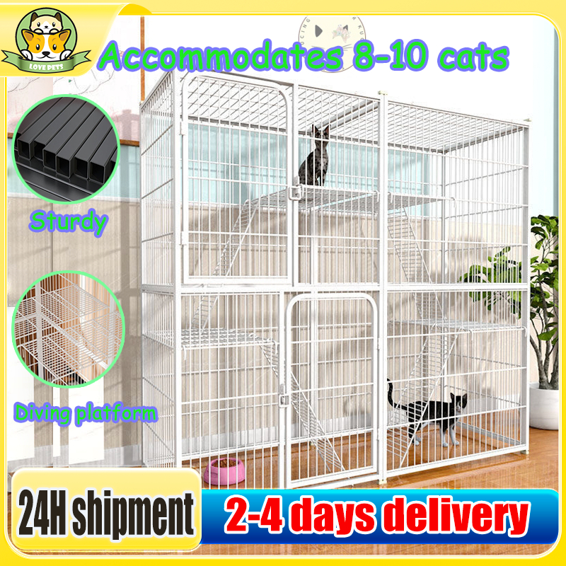 Cat Cage 4 Layer Large Cat Cage Platform Cage for Large Cats stackable ...
