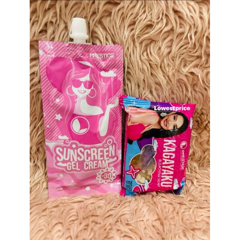 PRESTIGE SUNSCREEN GEL CREAM 50G WITH FREEBIES | Shopee Philippines