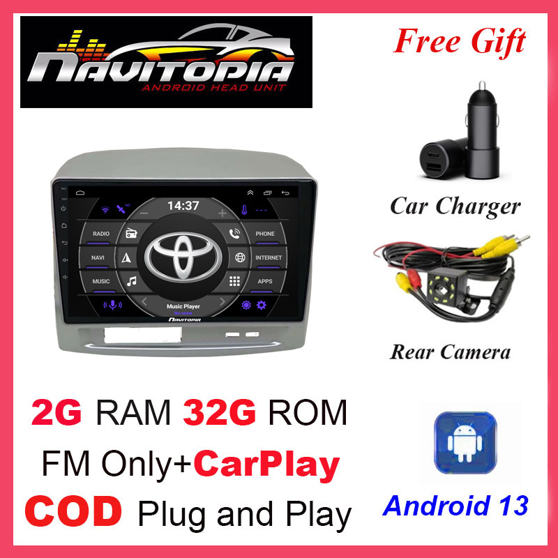NAVITOPIA Android 13 Car Head Unit Monitor Stereo with Frame Camera for ...