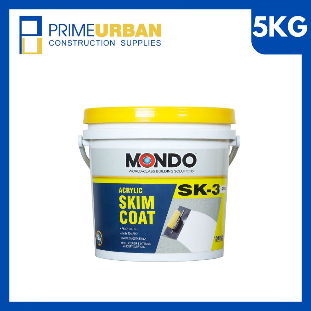 MONDO SKIMCOAT Acrylic Skimcoat Ready to Use SK-3 SK3 SK 3 5KG | Shopee ...