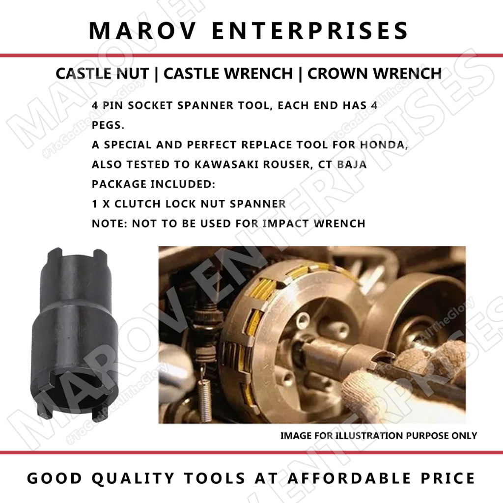 Castle Wrench Clucth Lock Nut Spanner Wrench 20mm X 24mm 1/2 Drive ...