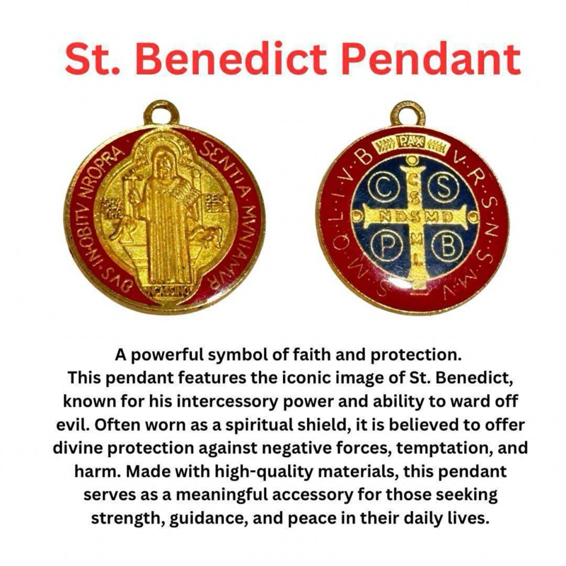 Red and Gold St. Benedict Center Medal anti usog | Shopee Philippines