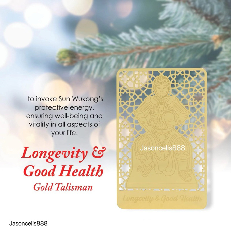 Fengshui 2025 Longevity & Good Health Gold Talisman Card | Shopee ...