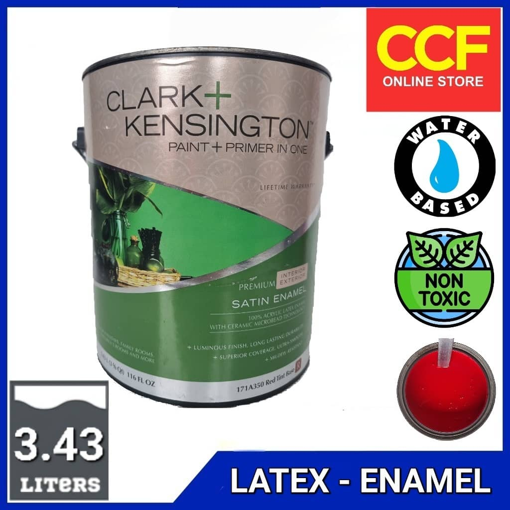 Clark + Kensington Latex Enamel Satin Red Tint Base House Paint 3.43 ...