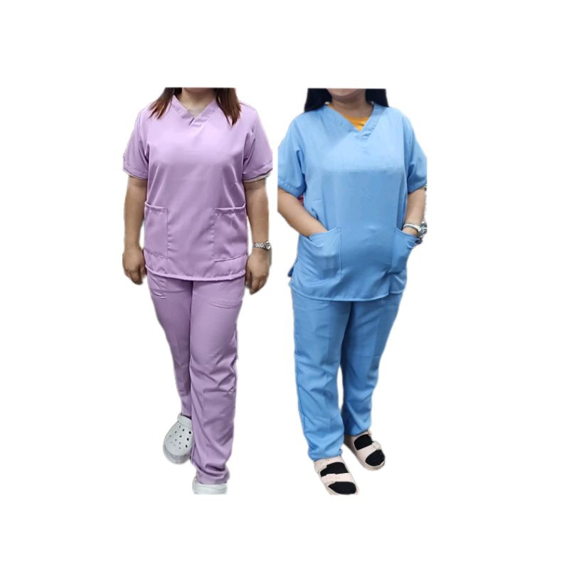 Scrubsuit Vneck Plain Ptwill Cloth For Men and Women Workwear | Shopee ...
