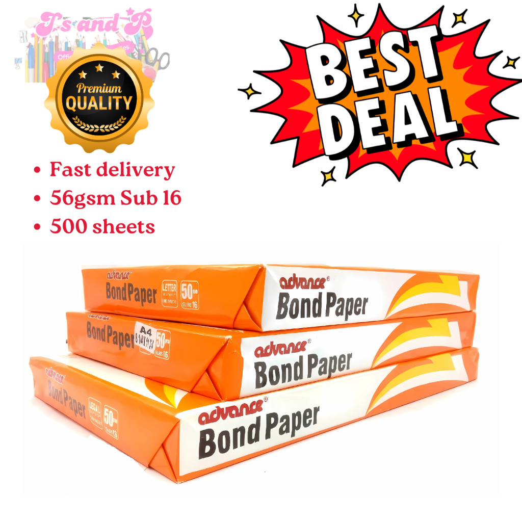 Advance Copy 56gsm Sub 16 - Short /Long/ A4 Premium Quality Bond Paper ...