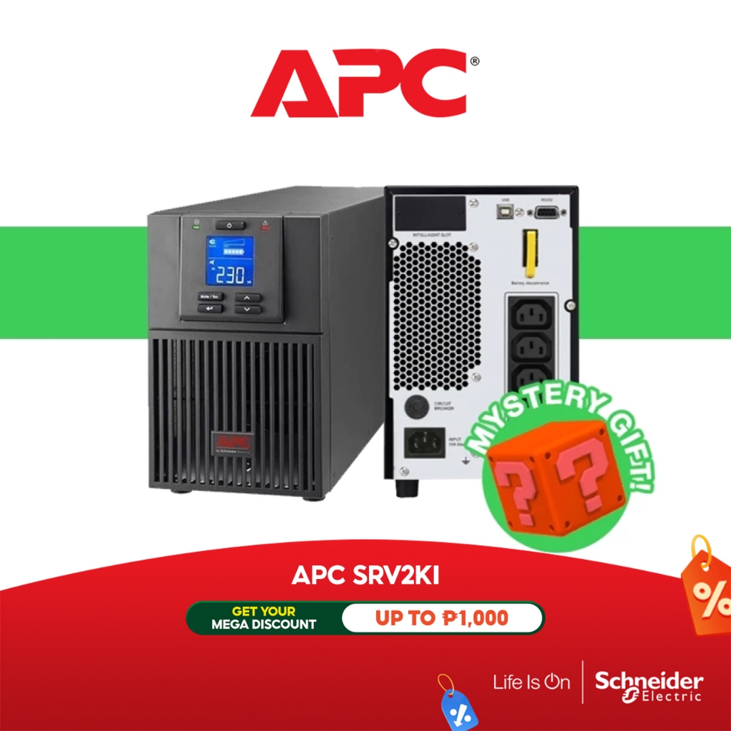 APC On-line UPS 2000VA-1800W Uninterruptible Power Supply (SRV2KI-E, 4 Outlets, Double ...
