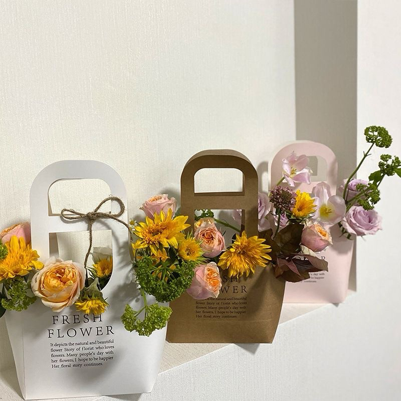 (10 PCS) Florist Flower Tote Bag Packaging Bag Gift Bag Bouquet Flower ...