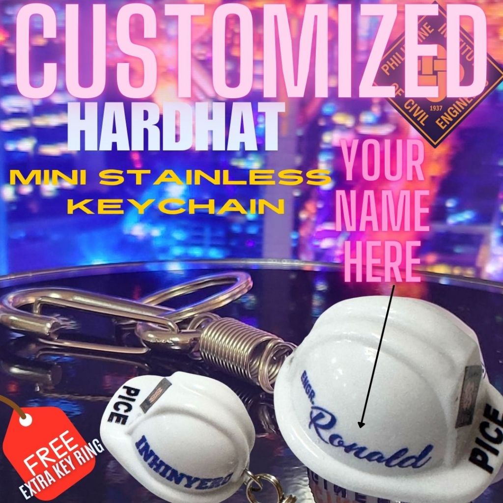 Personalized Custom PICE Civil Engineer HardHat Stainless Key Holder ...