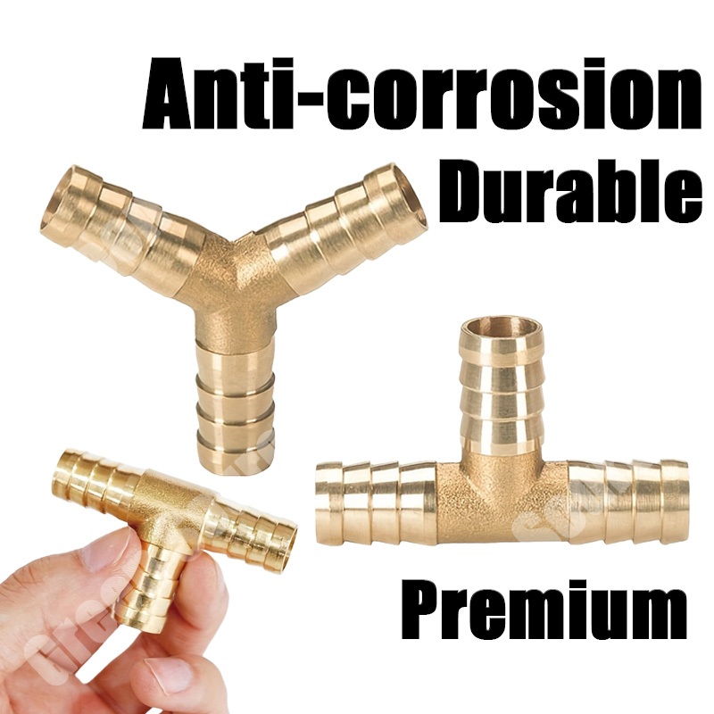 Brass Hose Connector Y Shape Hose Connector Splitter Barb Hose Fitting ...