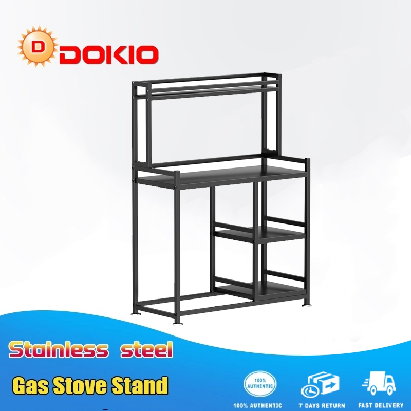 DOKIO Kitchen Rack Organizer Gas Stove Rack Stand Stainless Stove Stand ...