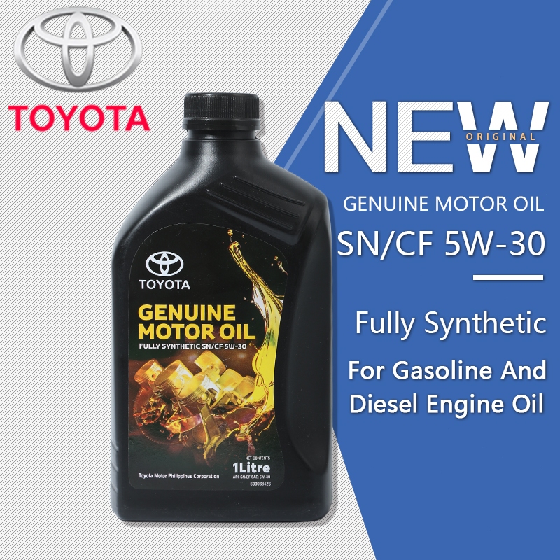 Toyota Genuine Motor Oil SN/CF 5w 30 1L Car Fully Synthetic Gasoline and Diesel Engine Oil 1 ...