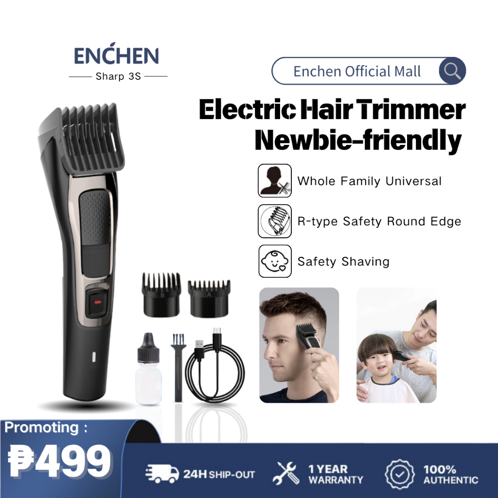 Enchen Electric Hair Trimmer Sharp 3S Rotation Adjustment Length Hair ...
