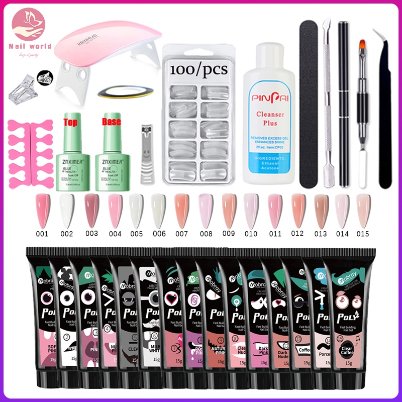 Nail.worldPoly Gel Nail Extension Set 14PCS/SET Extesion Nail Gel Kit ...