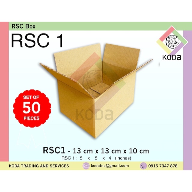 50pcs - Koda RSC 1 Box Corrugated Kraft Brown Shipping Gift Packaging ...