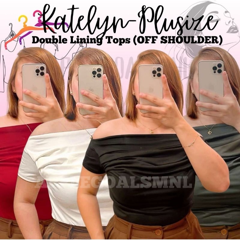 KATELYN PLUSIZE Double Lining Off Shoulder Tops Trendy Chic Women ...