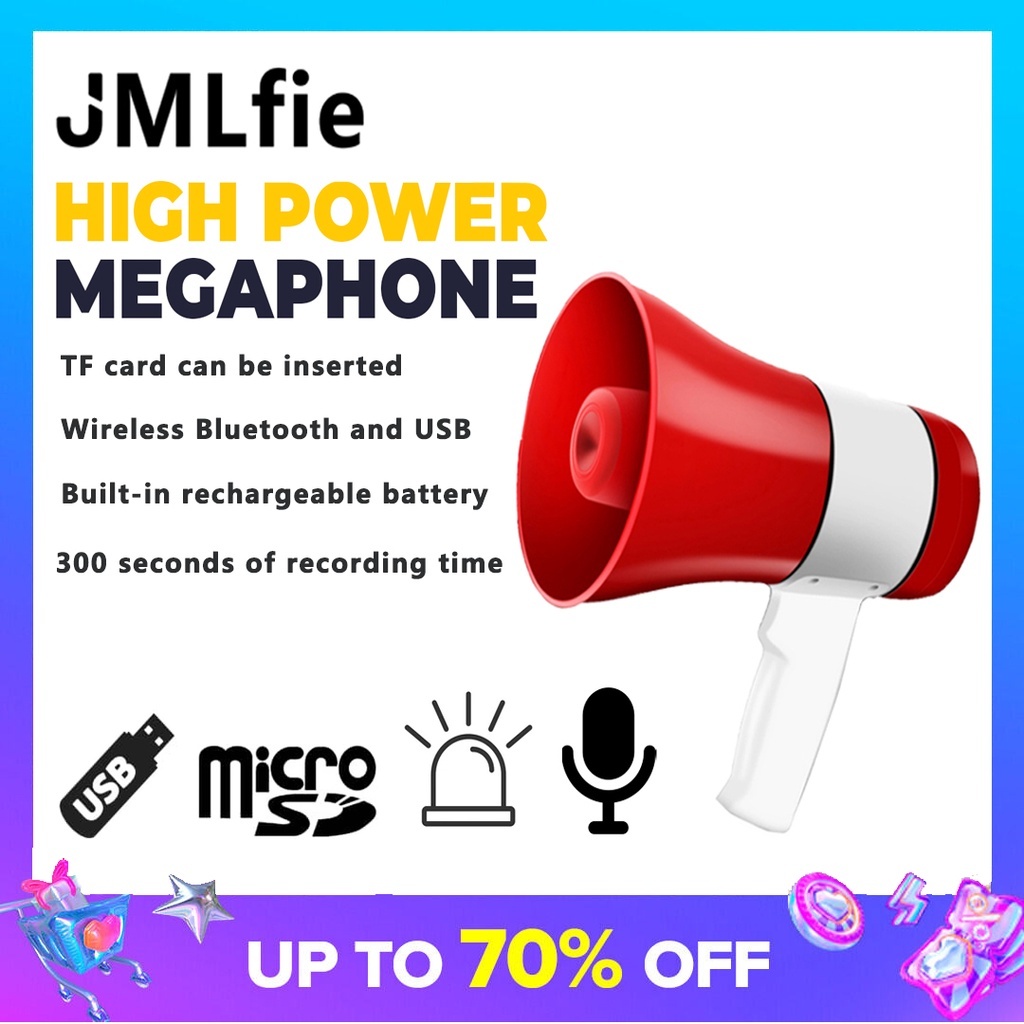 Supremo Handheld Megaphone 3.7V 20 Watts SMP-V06-20W Talk/Play/Siren ...