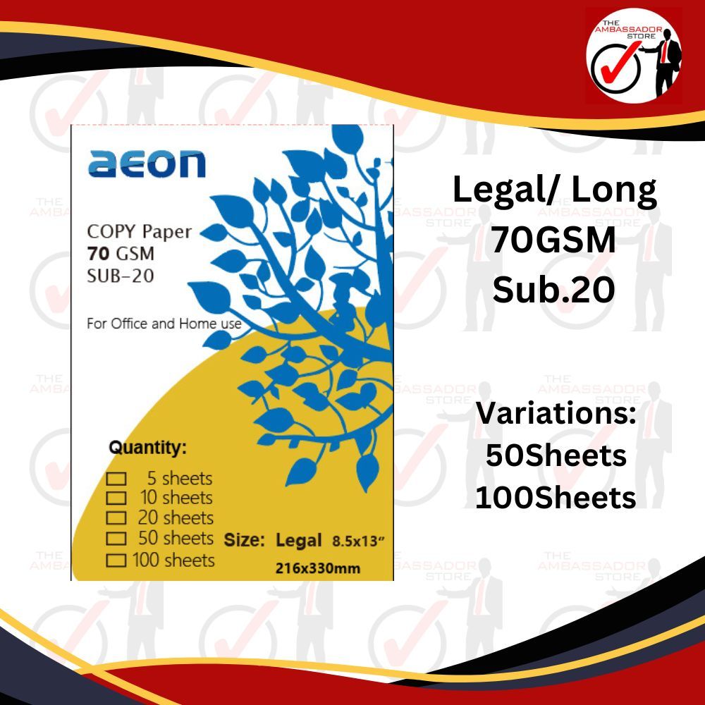 AEON Copy & Laser Paper Long Bond Paper 70gsm (50sheets/100sheets) for ...