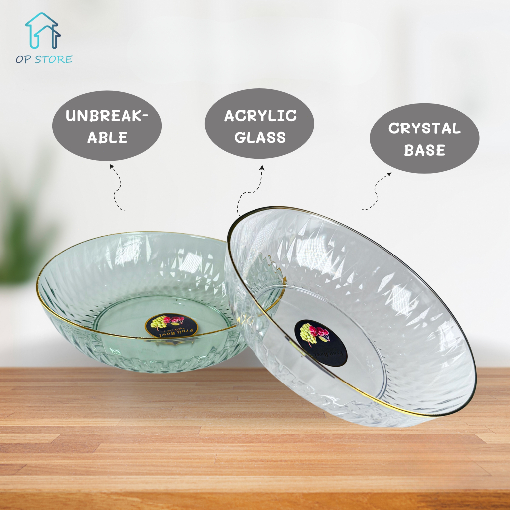 1pc Unbreakable Acrylic Snack, Dinner Plate/Bowl with Organizer Food ...