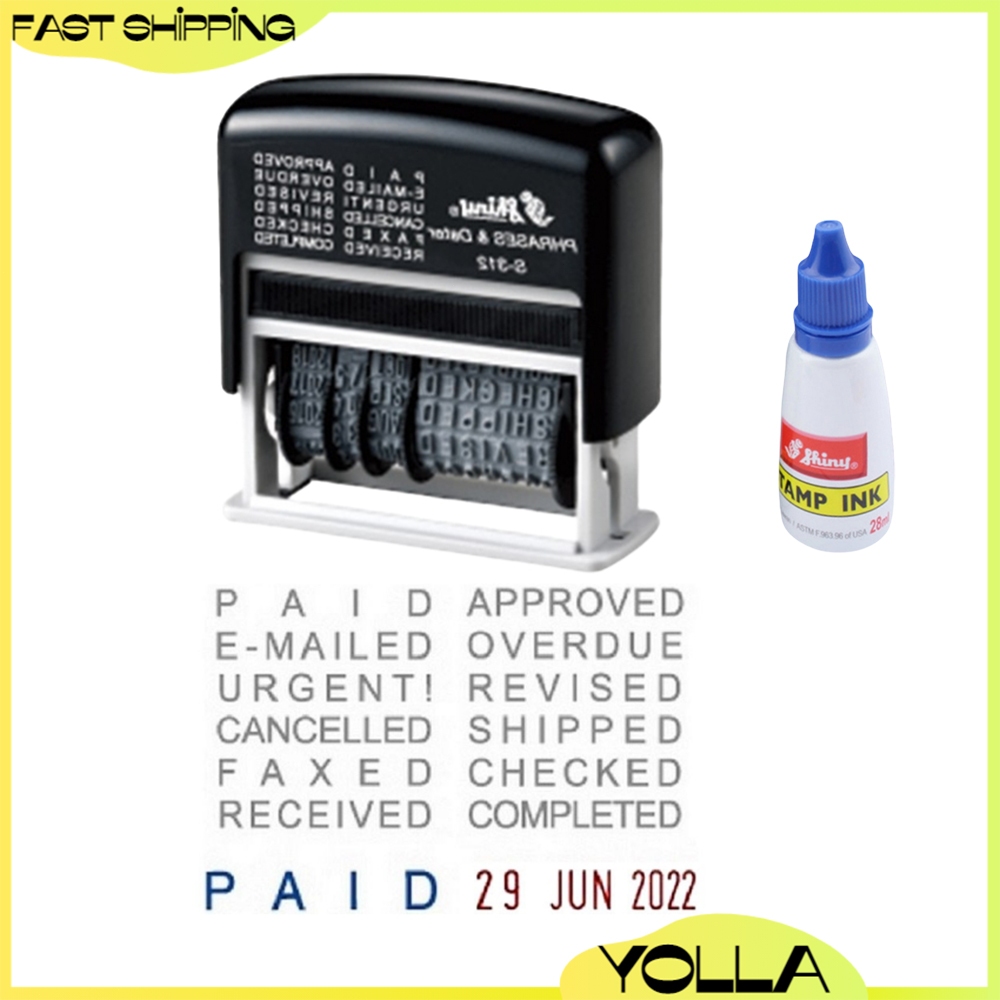 Shiny S312 Office Phrases And Dater Stamp Received Approved Overdue ...