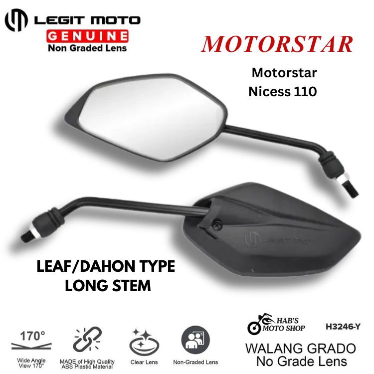 Motorstar Nicess 110 LEGITMOTO Brand High-Quality Leaf Type Black Long ...
