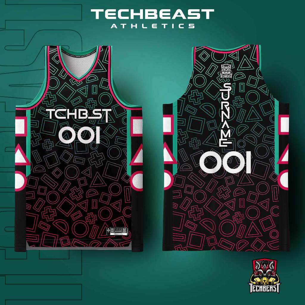 Techbeast Squid Game Basketball Jersey Full Sublimation ( CUSTOM NAME + NUMBER ) | Shopee ...