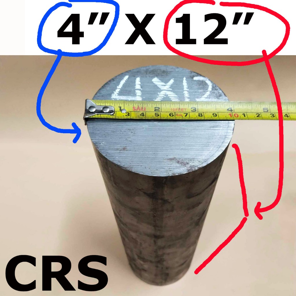 CRS SHAFTING 4" X 12" COLD ROLLED STEEL CR SHAFTING ROUND BAR ...