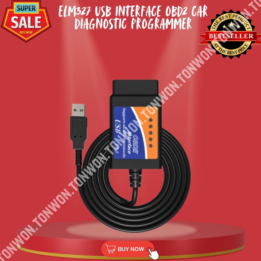 ELM327 USB Interface OBD2 Car Diagnostic Programmer Fault Code Scanner ...