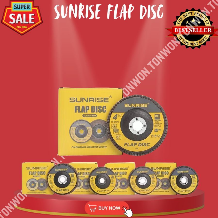 SUNRISE Flap Disc - For Metal Wood Paint 4" (Sold Per Piece #36 #60 #80 ...