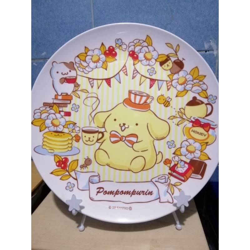 Pom Pom Pudding Melamine Plate Yellow "Sanrio Atari KUJI Pudding 10.5 ...