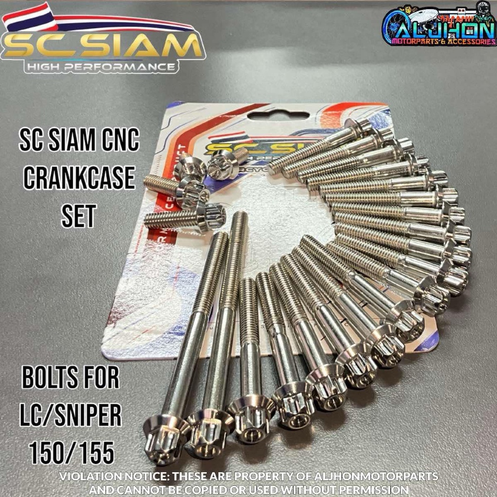 SC SIAM ORIGINAL CNC BOLTS Crankcase Set FOR LC/SNIPER 150/155 | Shopee ...