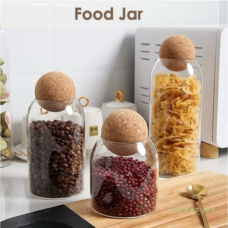Glass Spice Jar With Cork Ball Lid Food Storage | Shopee Philippines