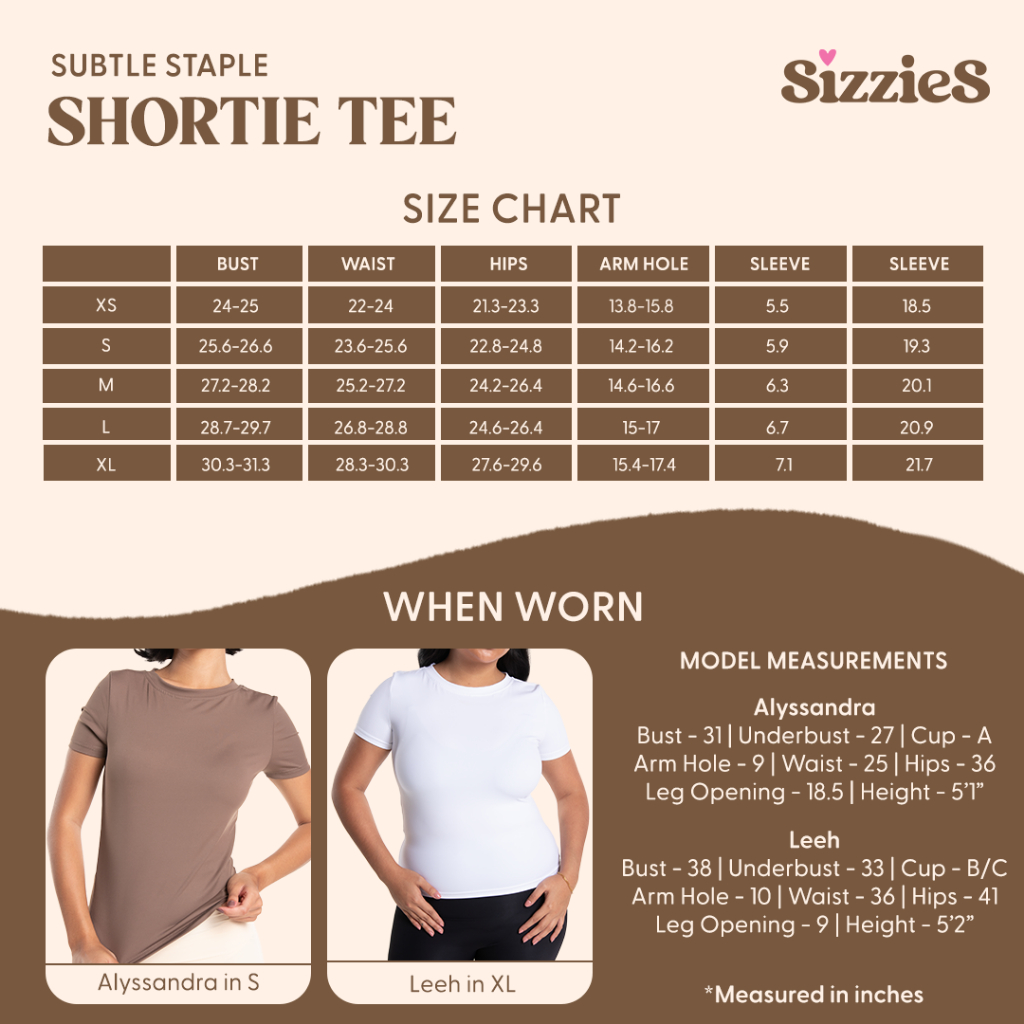 Sizzies Subtle Staple The Shortie Tee | Shopee Philippines