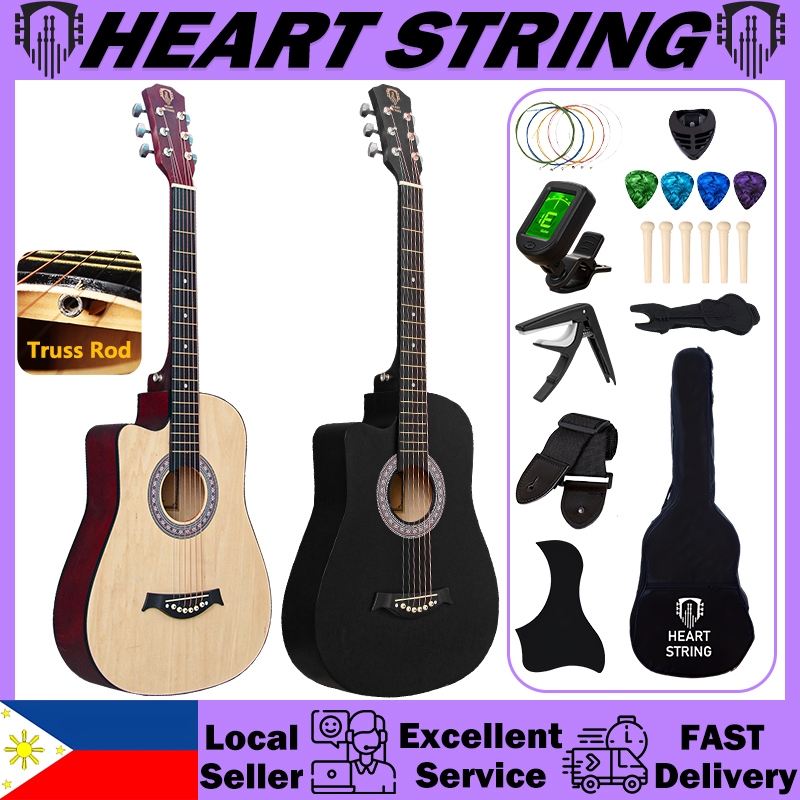 Heart String Low Action Left Handed Guitar with Truss Rod Acoustic ...
