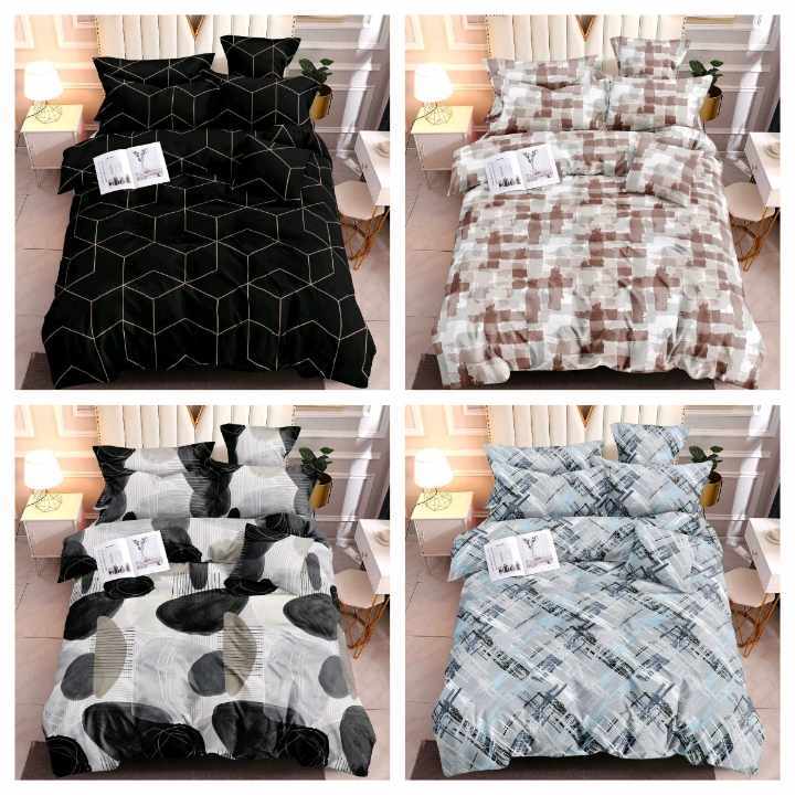 3IN1 BEDSHEET ABSTRACT 100% Canadian Cotton Fully Garterized extra ...