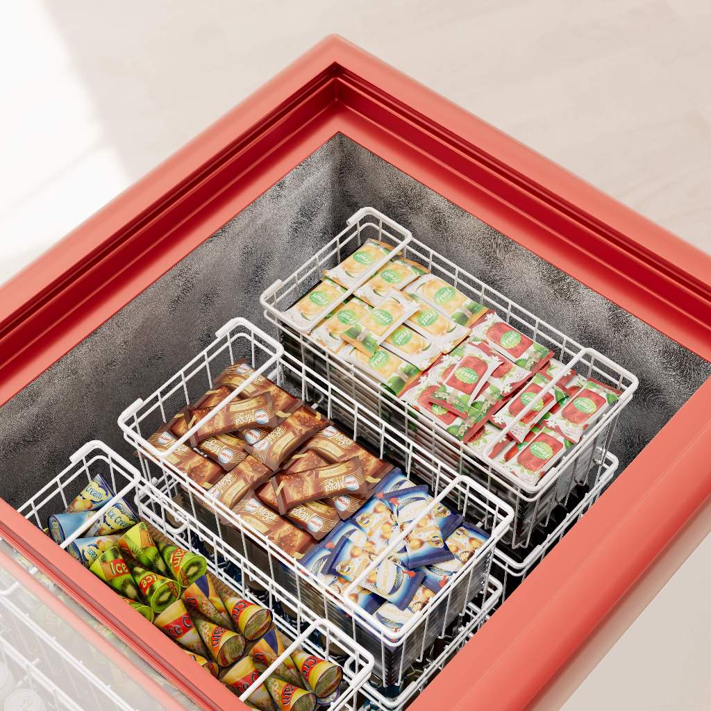4Pcs Metal Storage Basket For Deep Freezers Kitchen Stackable Storage ...