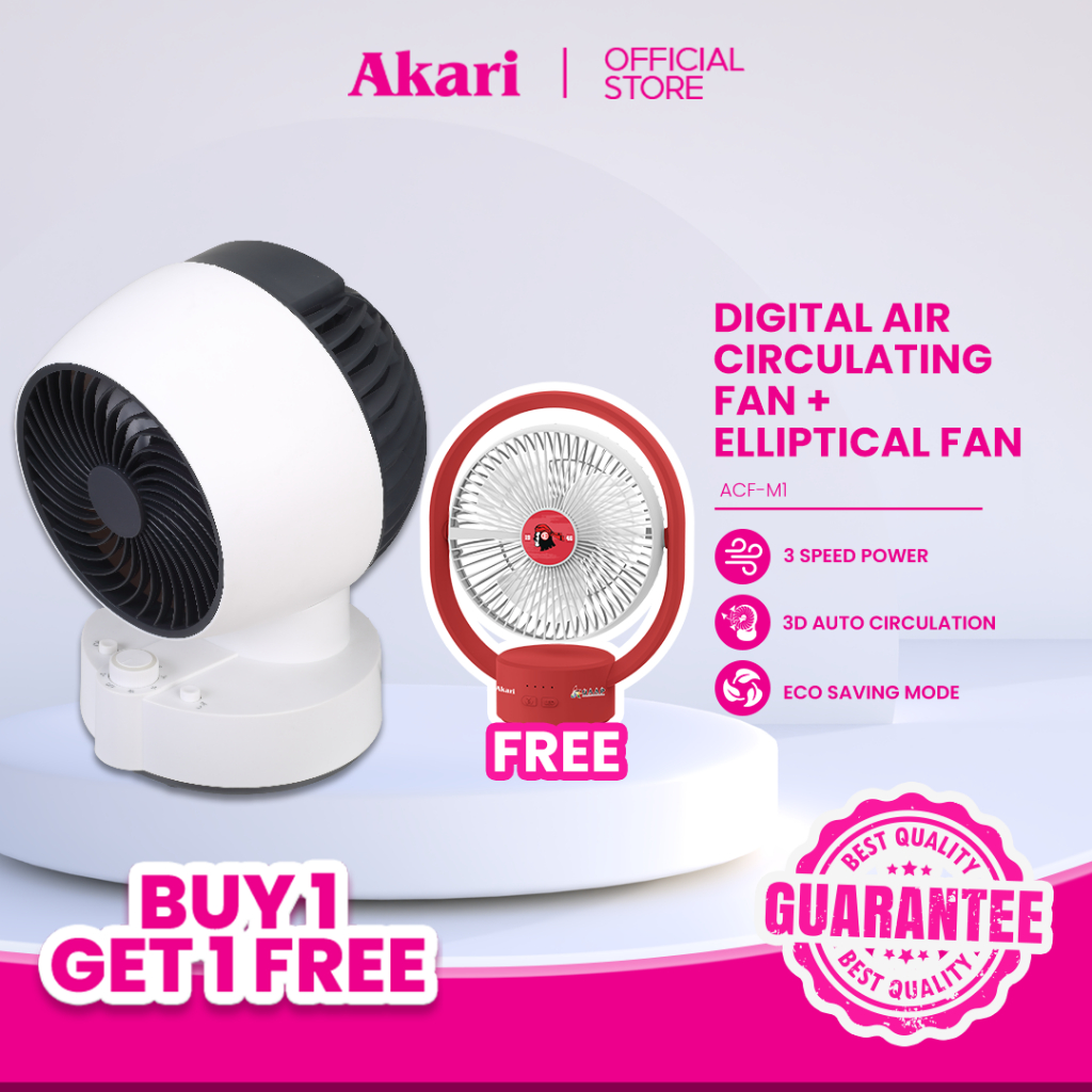 Akari Digital Circulating Fan (ACF-M1) + FREE UAAP Elliptical Fan ...