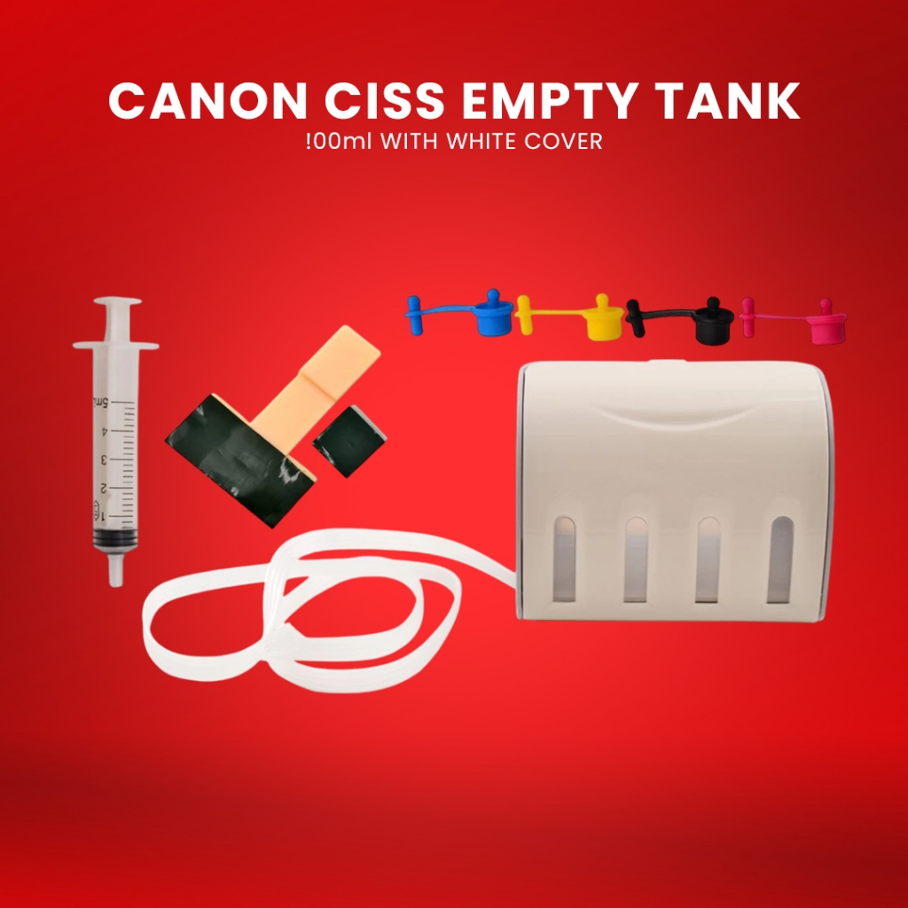 Canon CISS 100ml Empty Ink Tank with White Cover for Liquid Base Inks ...
