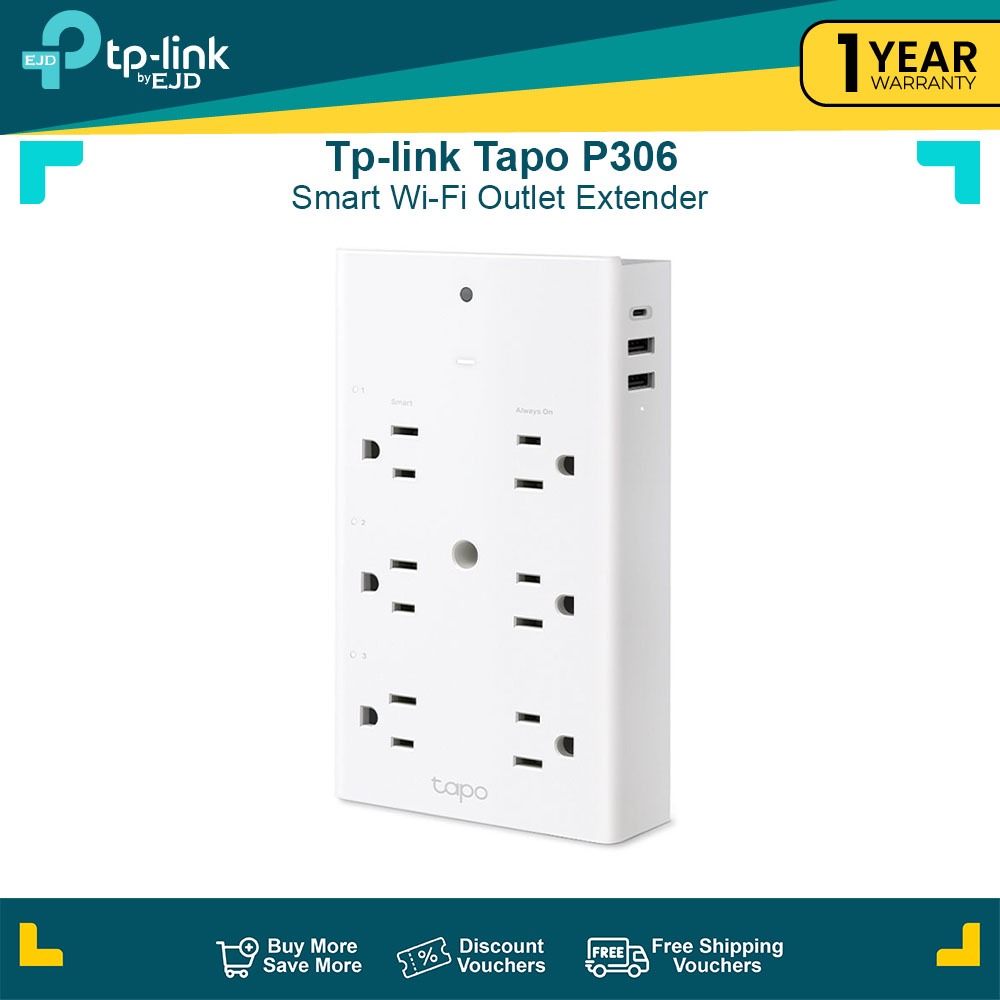 tp-link Tapo P306 Smart Wi-Fi Outlet Extender | tp-link by EJD | Shopee ...