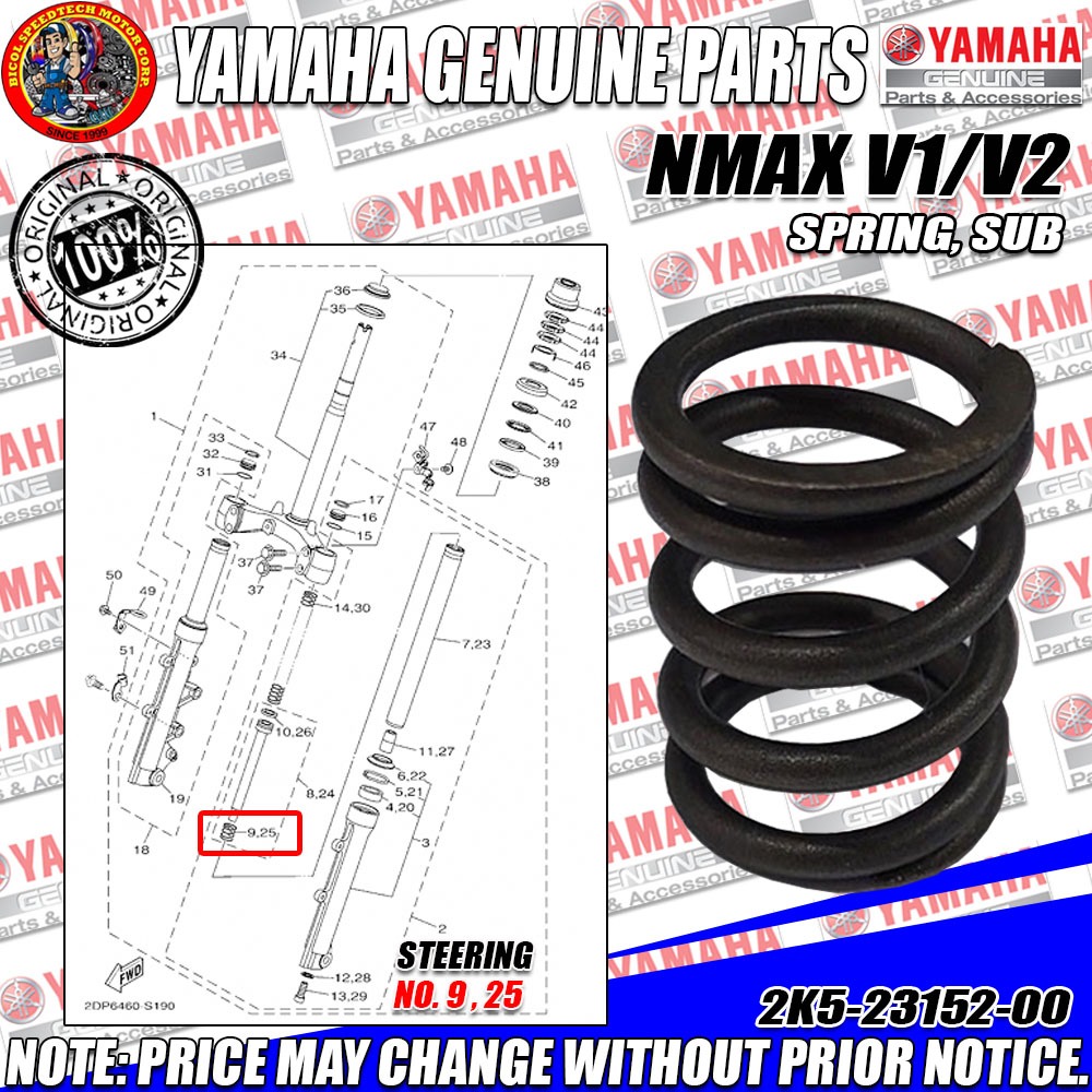 NMAX V1/V2 SPRING SUB (YGP) (Genuine: 2K5-23152-00) | Shopee Philippines