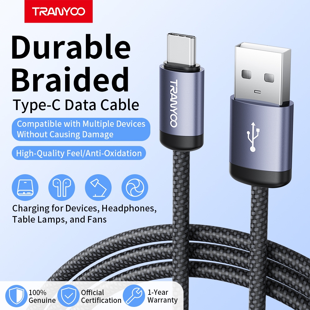 Tranyoo S20 Data Cable 6A 1M Fast Charging Length for Micro /iPh /Type-C Data Transfer Cable ...