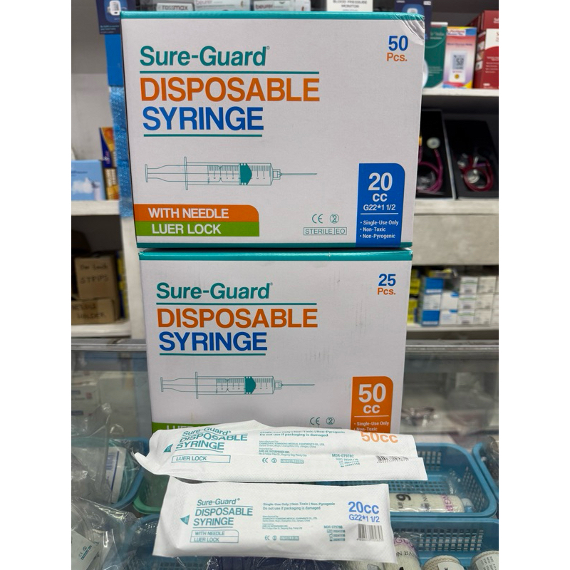 Medical Disposable Syringe 20ml/cc & 50ml/cc, sold per piece Sure-Guard ...