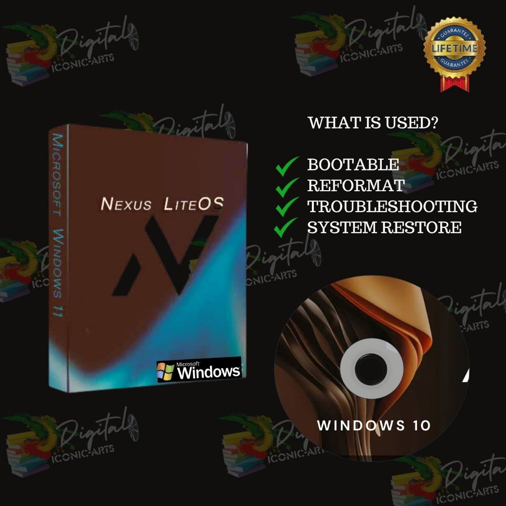 WINDOWS 10 NEXUS LiteOS BOOTABLE -100% CLEAN AND SAFE BY DIGITAL ICONIC ...