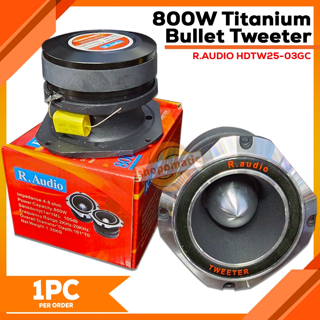 R.Audio 800 Watts Titanium Bullet Tweeter With Big Magnet HDTW25-03GC ...