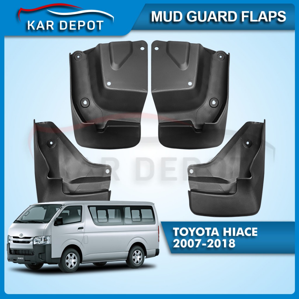 TOYOTA HIACE 2007-2018 Mud guard Matte Black ( mudguard ) ( mudflaps ...