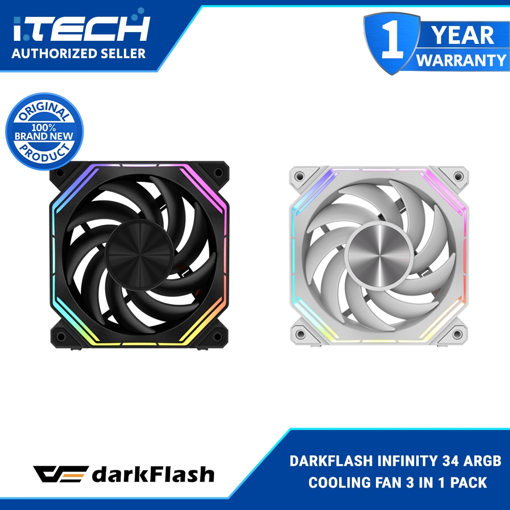 Darkflash Infinity 34 120MM A-RGB Cooling Fan (3-IN-I Pack) (Black ...
