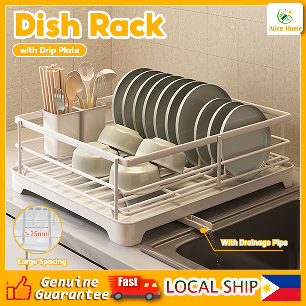 ALICE Dish Rack With Drip Plate Plate Organizer Large Capacity Dish ...